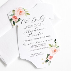 Floral Baby Shower Invitation Girl Blush Pink Boho Shower Invitation ...