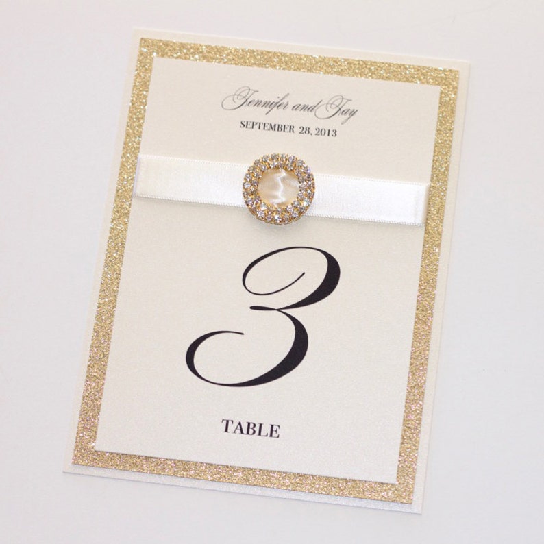 Jennifer Glitter Table Numbers Couture Table Numbers Crystal Buckle ...