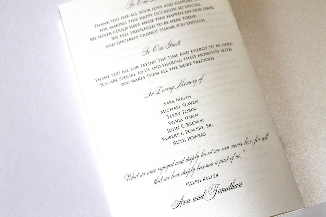 Ava Vintage Wedding Program Ceremony Program Wedding | Etsy