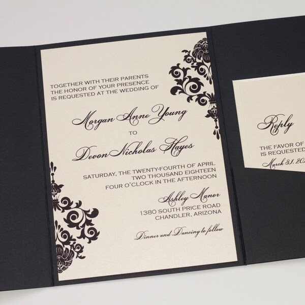 Damask Invitations - Etsy