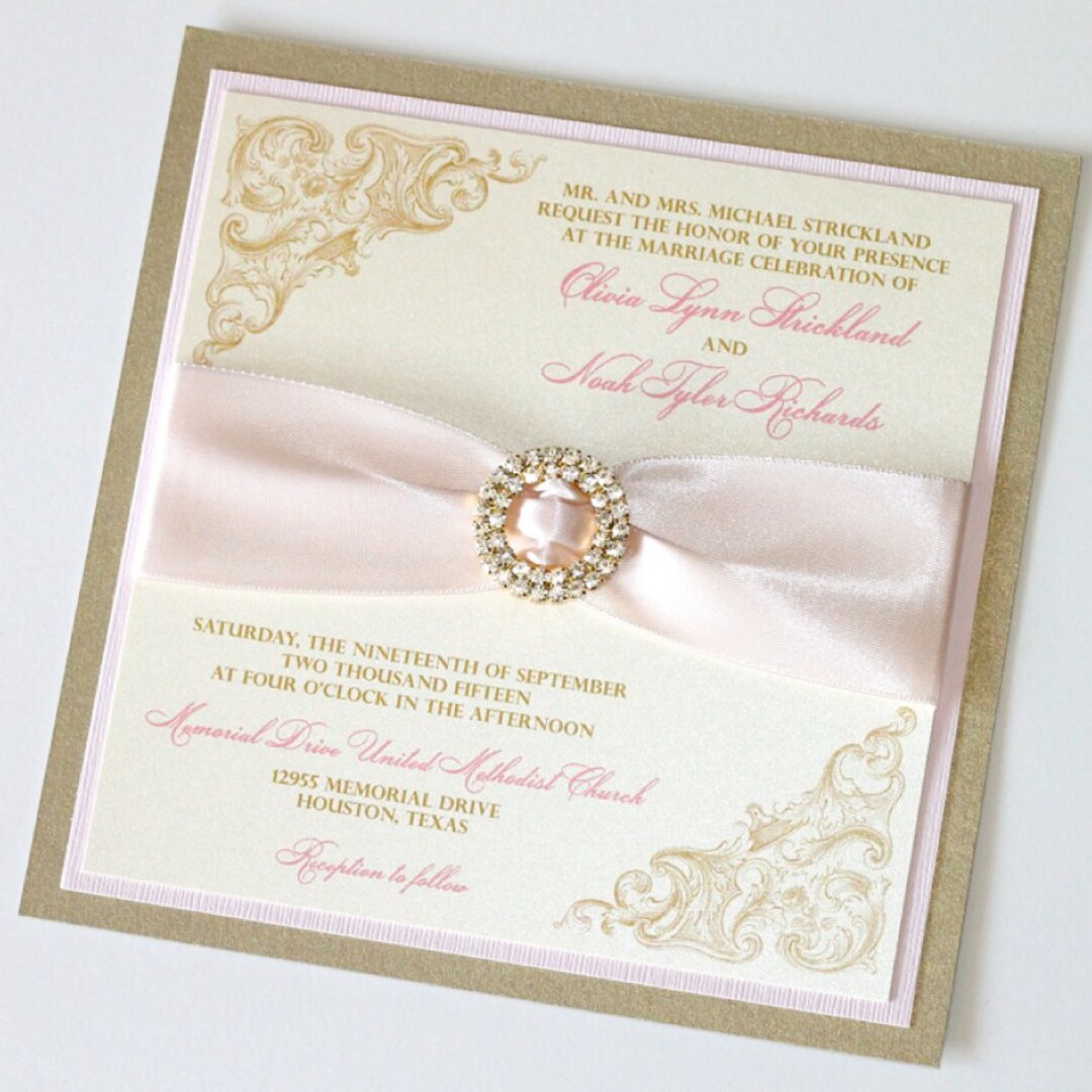Elegant Wedding Invitation Vintage Wedding Invitation Romantic Wedding ...