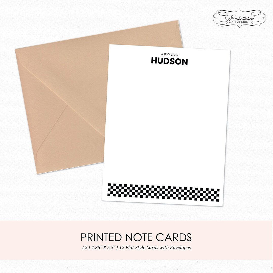 Personalized Stationery for Boys Checkered Design Stationary Custom ...