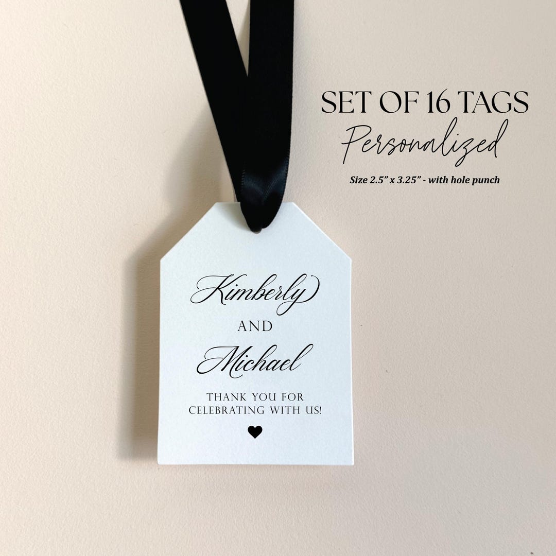 Personalized Wedding Favor Tag Printed Custom Thank You Tag Minimalist ...