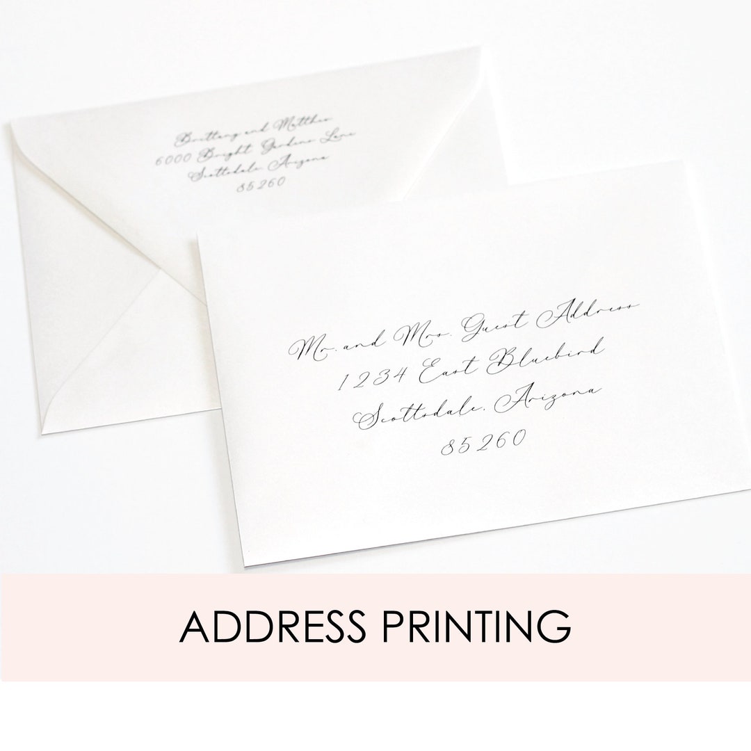 Address Printing on Envelopes Return and Guest Address Printing for ...
