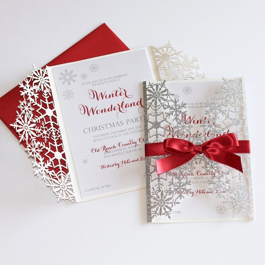 Elegant Christmas Party Invitation Winter Wonderland Invite Holiday ...