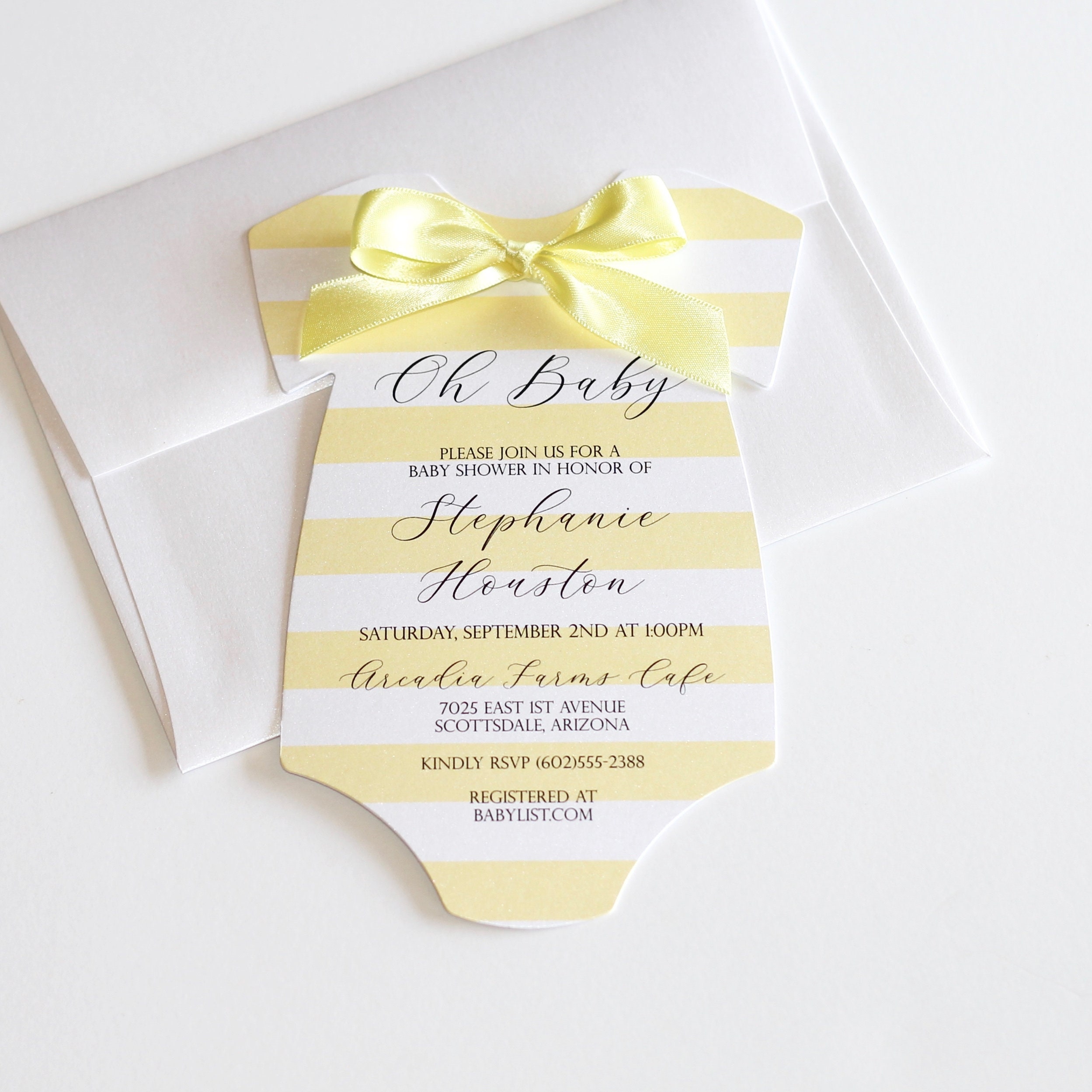 Yellow Baby Shower Invitation Gender Neutral Baby Shower - Etsy