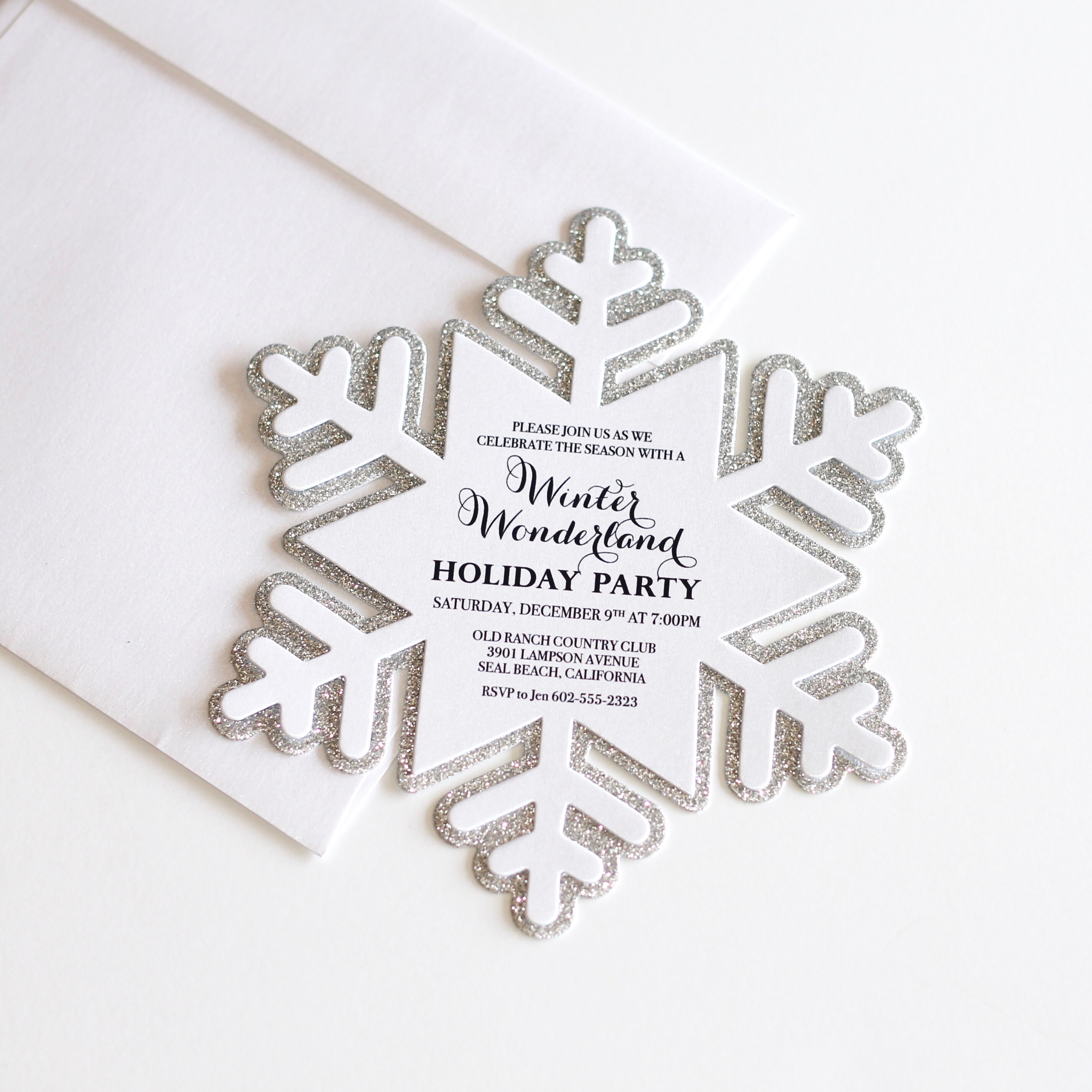 Snowflake Holiday Party Invitation Winter Wonderland Invite | Etsy