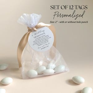 Jordan Almond Wedding Favor Tag Printed Personalized Gift Tag Wedding ...