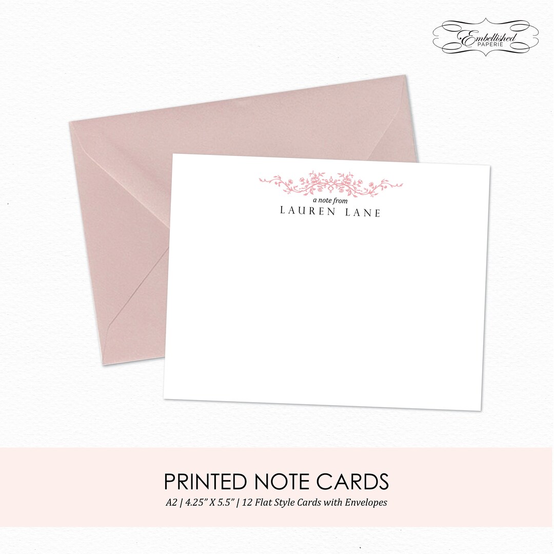 Botanical Note Card Personalized Stationery Personalized Stationary ...