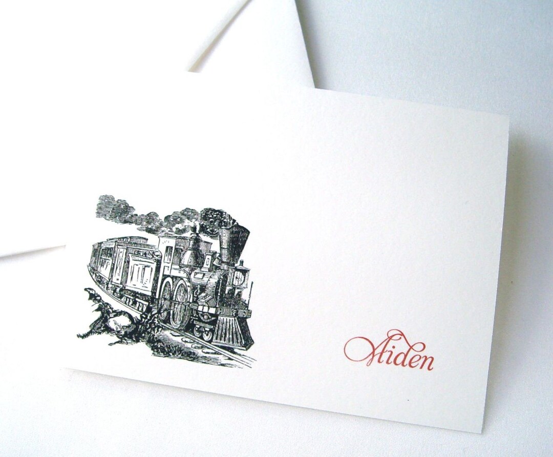 Train Boy Personalized Note Cards Custom Stationery Boy - Etsy
