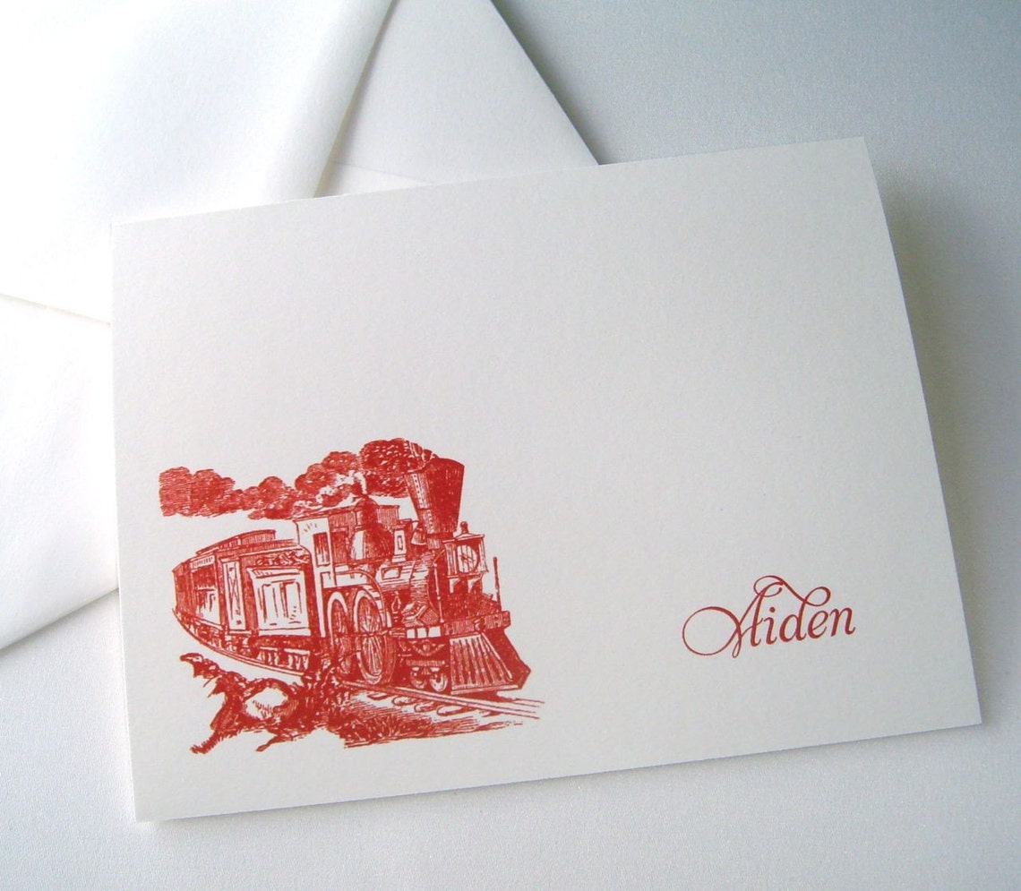 Train Boy Personalized Note Cards Custom Stationery Boy | Etsy
