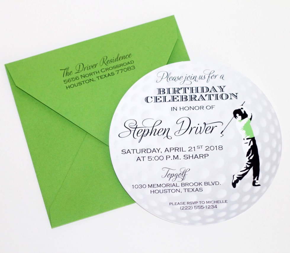 Golf Ball Save the Date Card Golf Invitation Golf Themed Party Golf ...