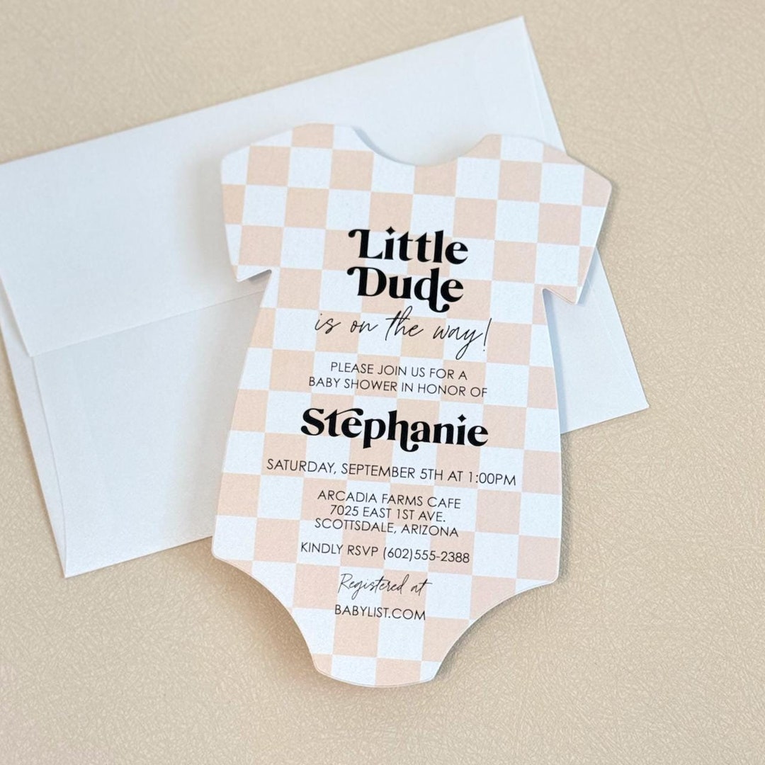Modern Baby Shower Invitation Boy Checkered Baby Shower Invitation ...