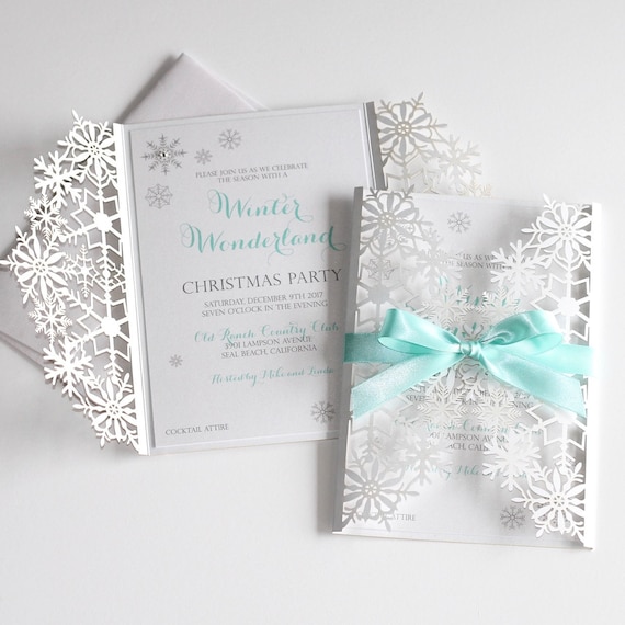 Winter Wonderland Holiday Party Invitation Borders