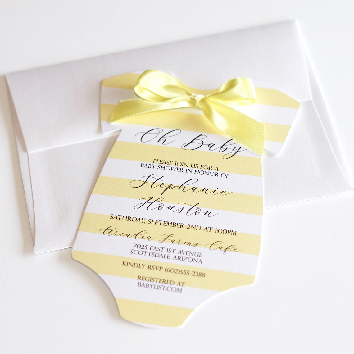 Yellow Baby Shower Invitation Gender Neutral Baby Shower - Etsy