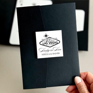 Black and White Las Vegas Wedding Invitation Elegant Vegas Wedding ...