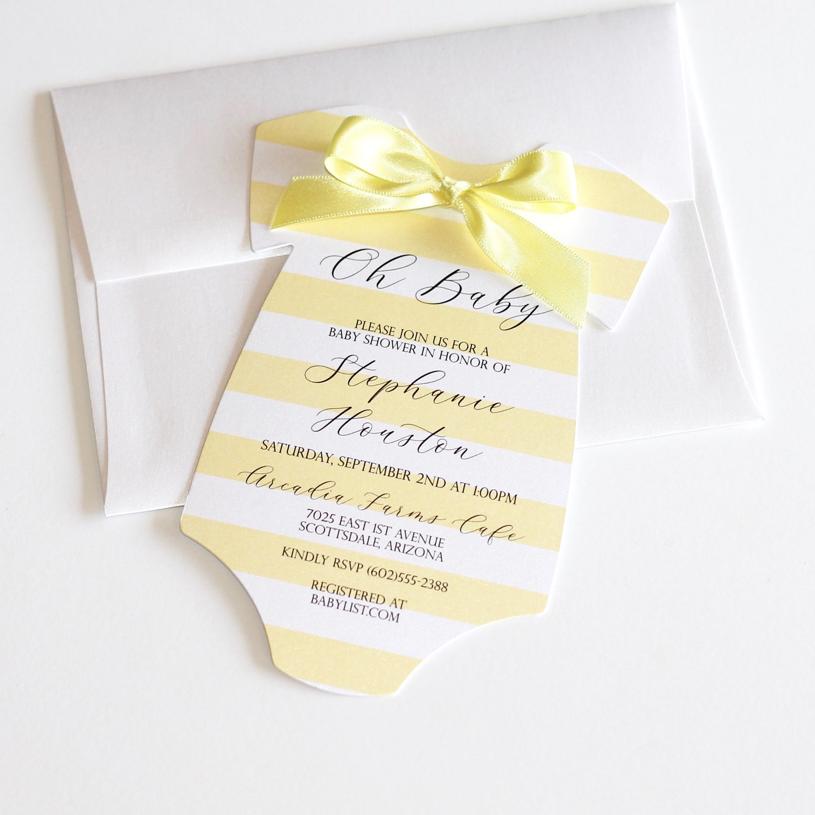 Yellow Baby Shower Invitation Gender Neutral Baby Shower - Etsy