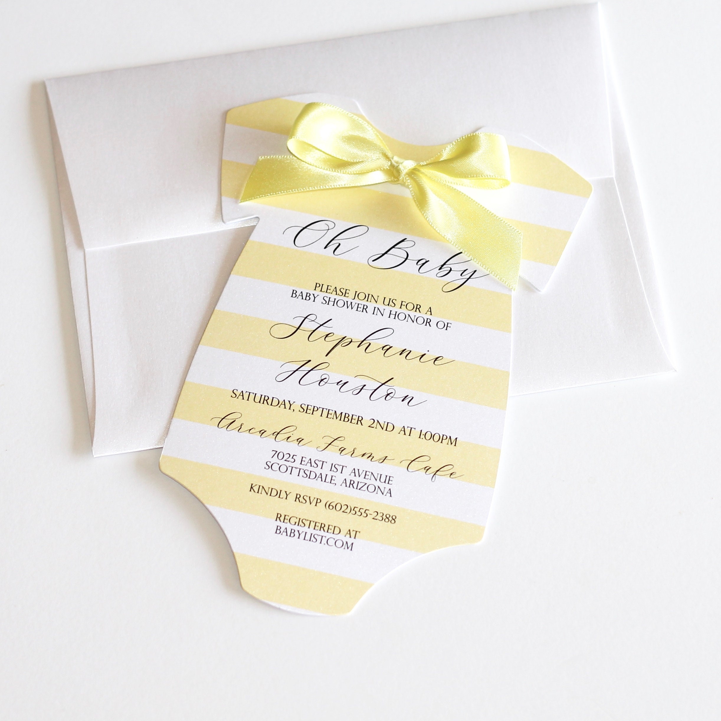 Yellow Baby Shower Invitation Gender Neutral Baby Shower - Etsy
