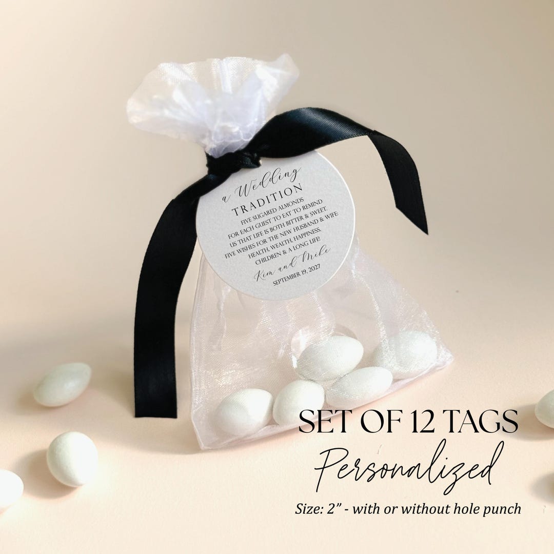 Jordan Almond Wedding Favor Tag Printed Personalized Gift Tag Wedding ...