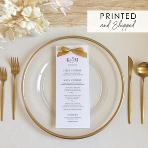 Coquette Wedding Menu Printed Wedding Menu With Bow Table Decor ...
