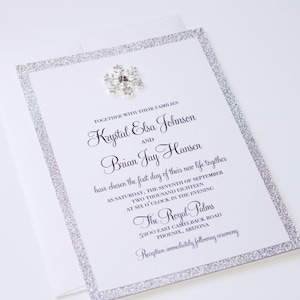 Winter Wedding Invitation Snowflake Invitation Elegant Wedding Invite ...