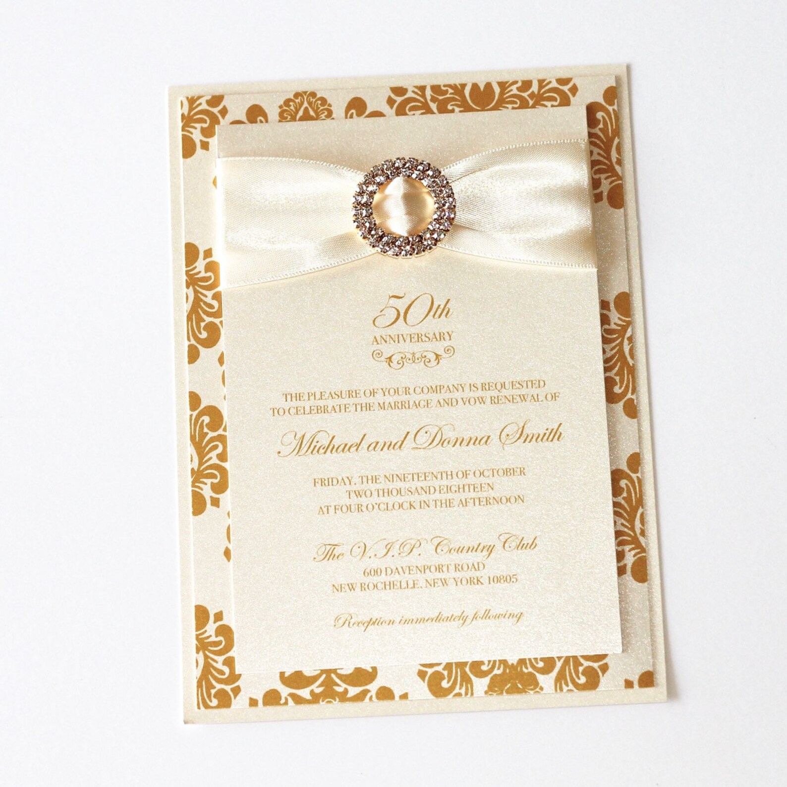 50th Wedding Anniversary Invitation Embellished Wedding - Etsy