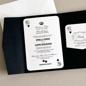 Black and White Las Vegas Wedding Invitation Elegant Vegas Wedding ...