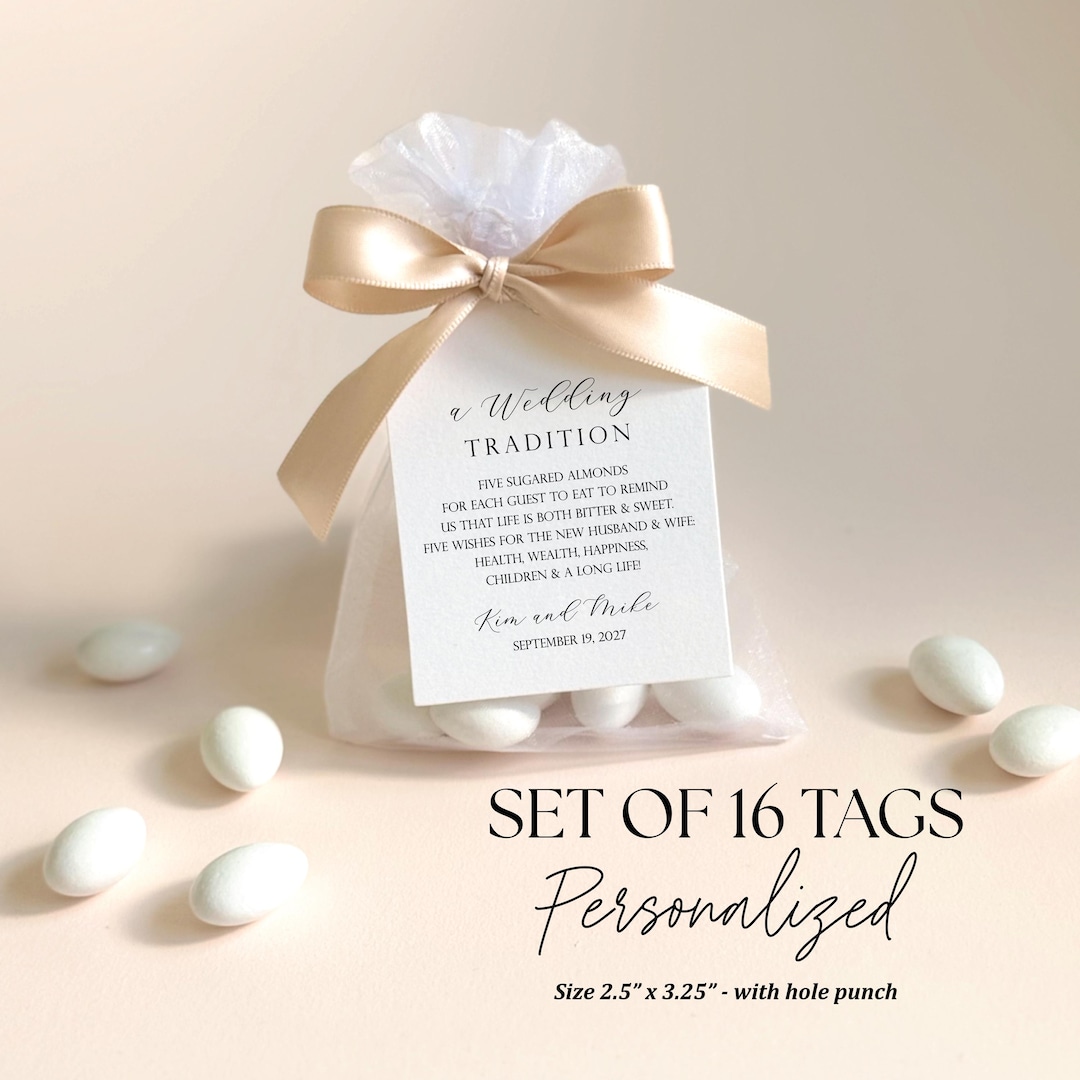 Jordan Almond Tag Wedding Favor Tag Printed Personalized Gift Tag ...