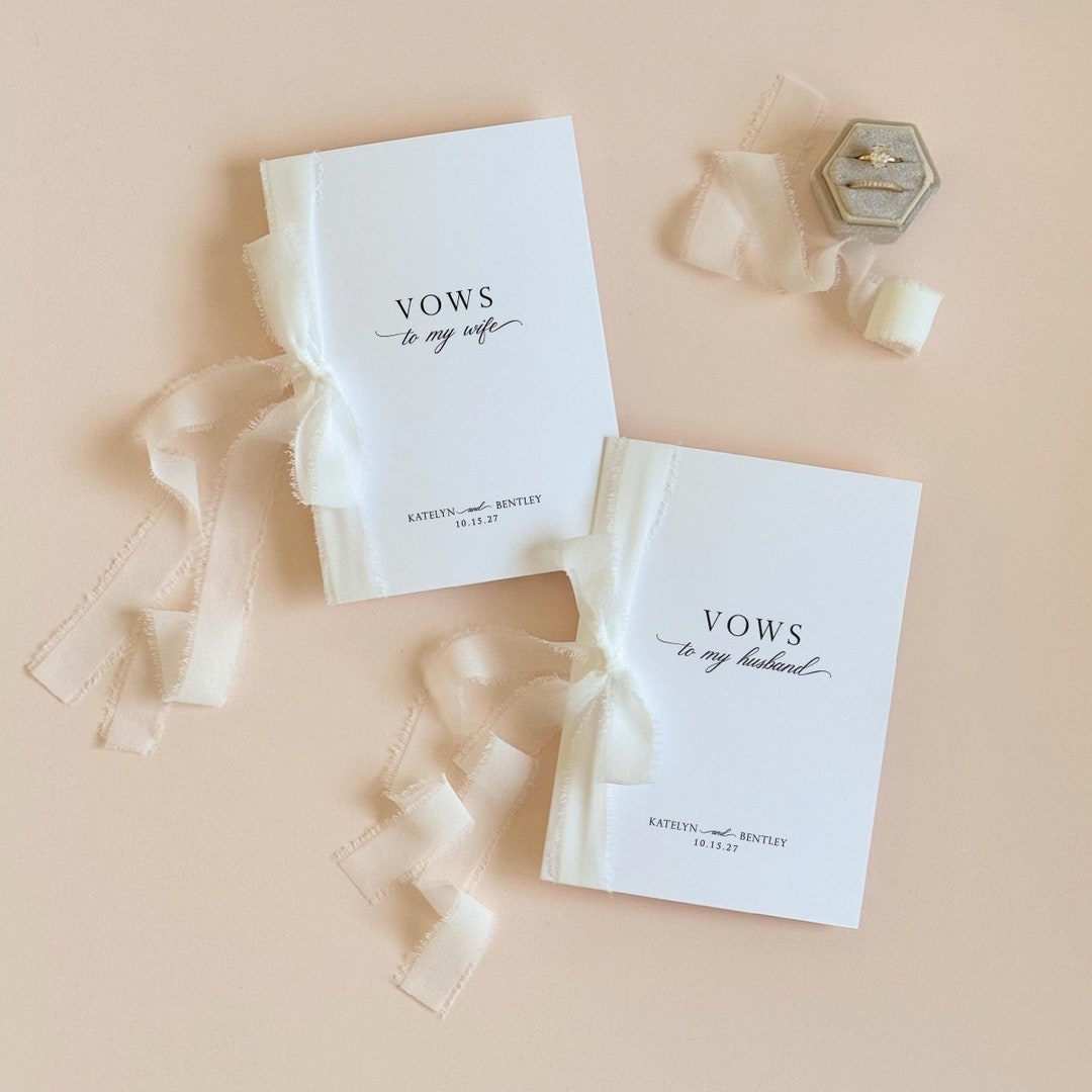 Wedding Vow Book Set Personalized His and Her Vow Book Custom Printed ...