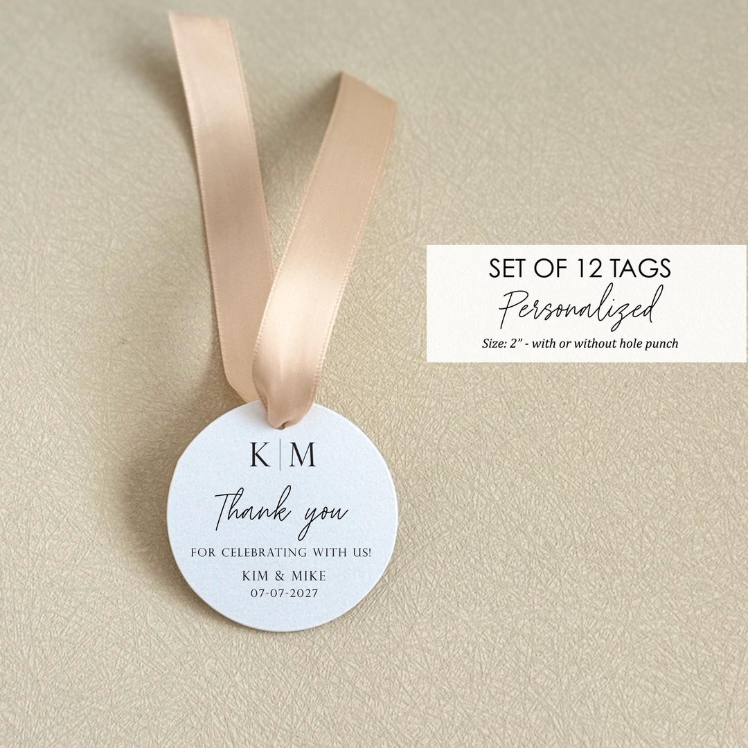 Monogram Wedding Favor Tag Personalized Gift Tag Wedding Thank You Tag ...
