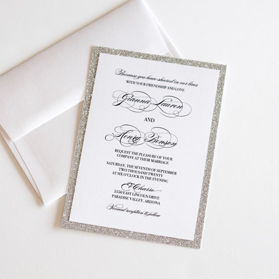 Silver Elegant Wedding Invitations