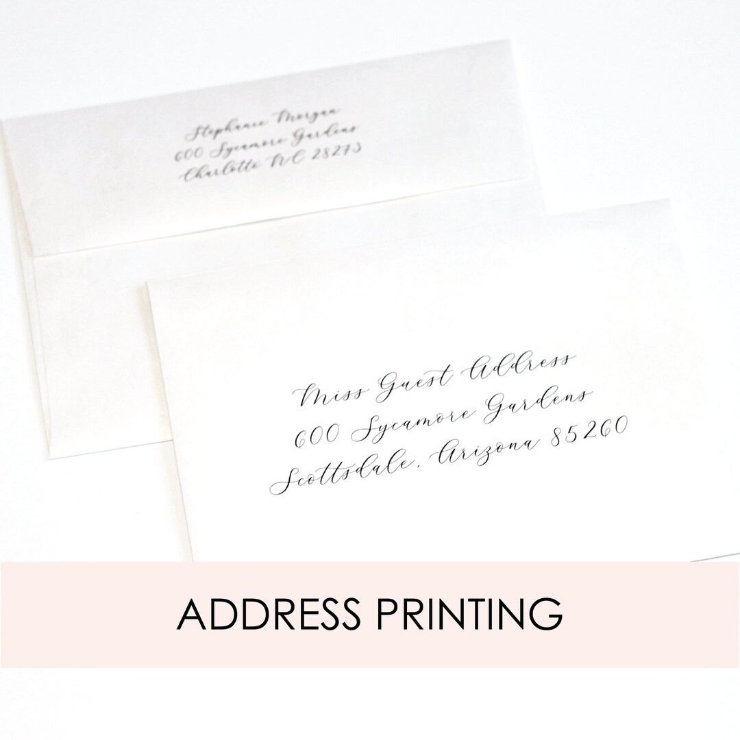 Address Printing on Envelopes Return and Guest Address Printing for ...