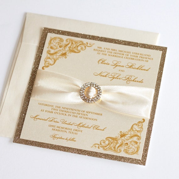 Elegant Wedding Invitations With Crystals