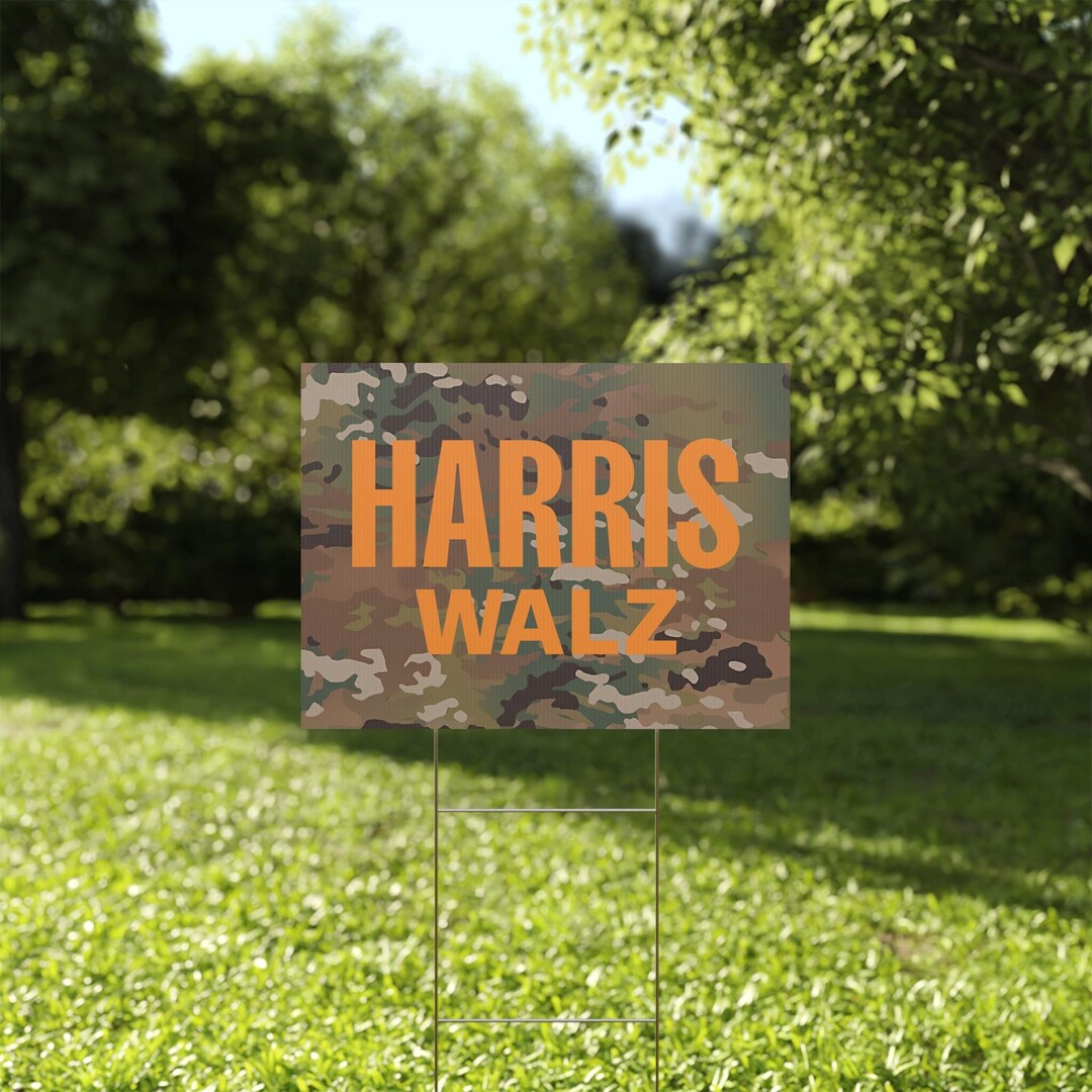 Camo Yard Sign Pro Kamala Harris & Tim Walz Campaign - Etsy