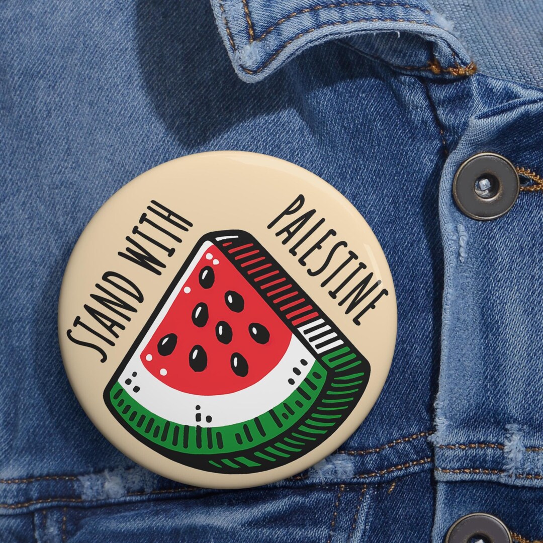 Free Palestine Pin, Watermelon Design With Palestine Flag Colors ...