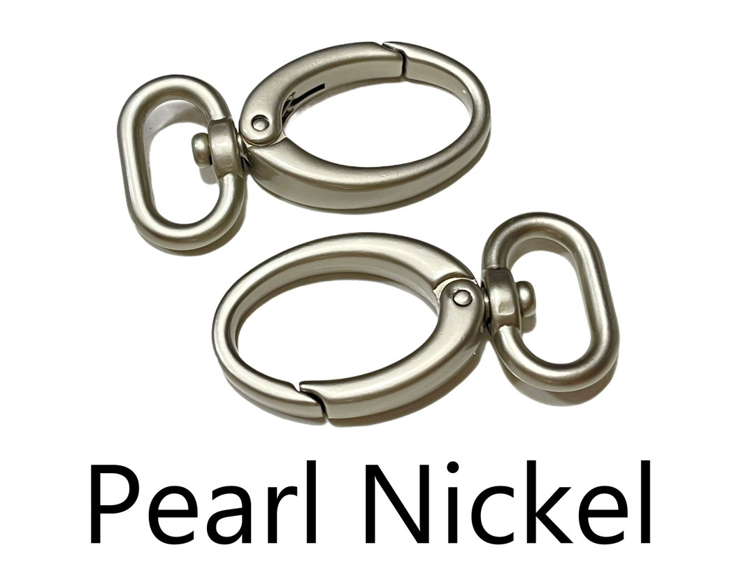 3/4" Metal Egg Shaped Push Gate Swivel Snap Hook - "pearl" Nickel ...