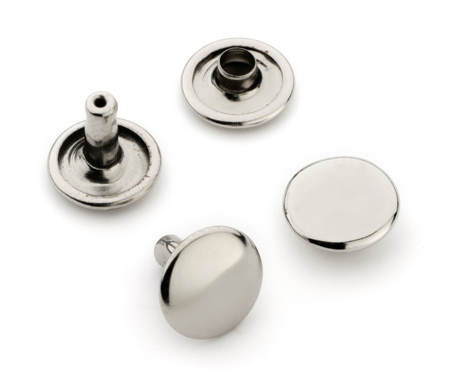 100 Sets - 10mm Head X 8mm Post Rivet - Round Cap - Double Headed ...