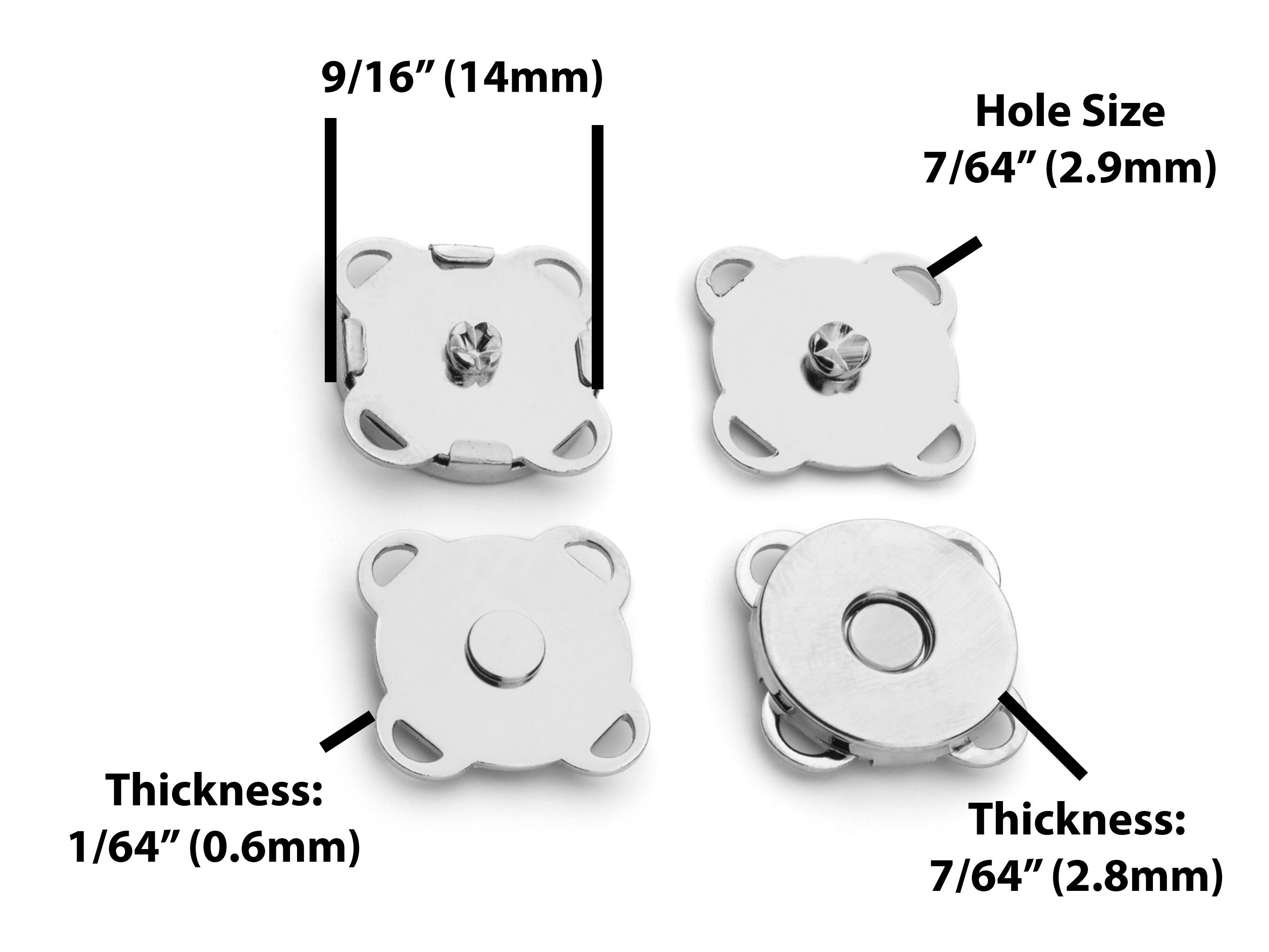 14mm Sewn-on Magnetic Purse Snaps Closures Nickel - Etsy