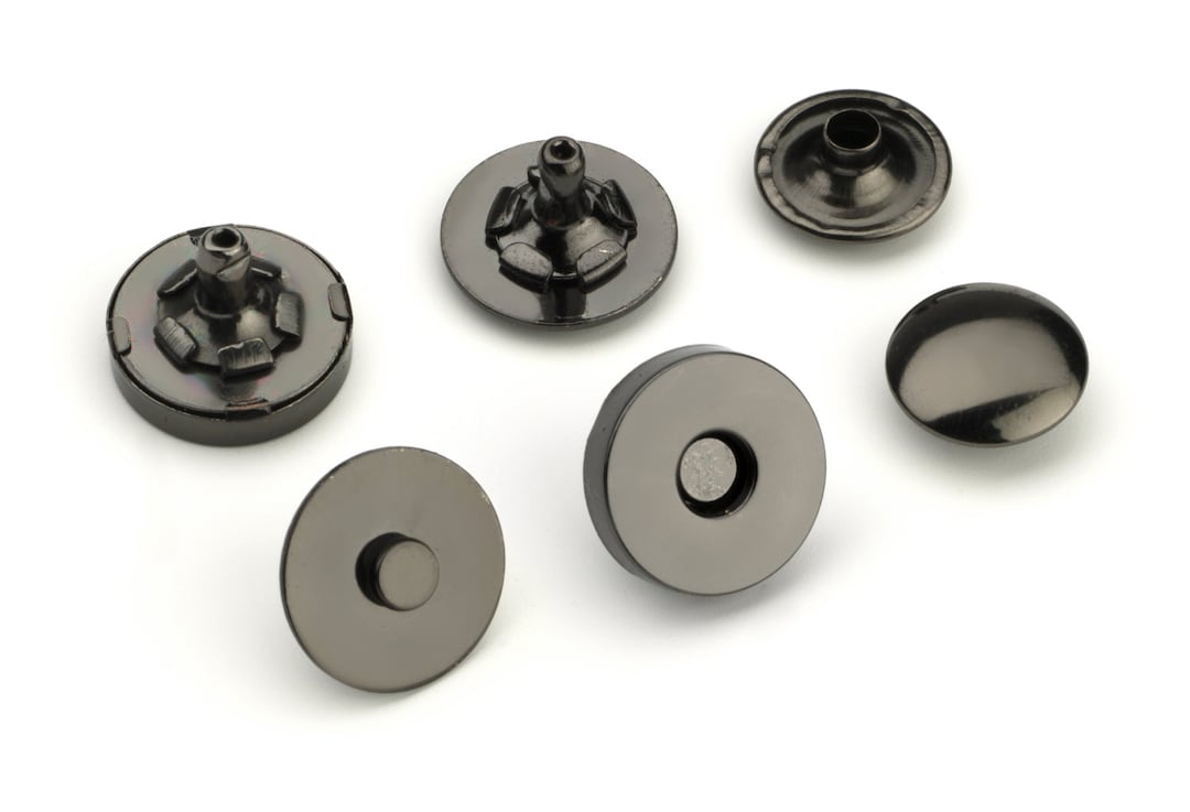 14mm Double Rivet Magnetic Purse Snaps - Black Nickel - (MAGNET SNAP ...