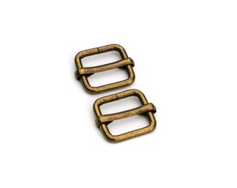 2 Adjustable Slide Buckle Antique Brass SLIDE | Etsy