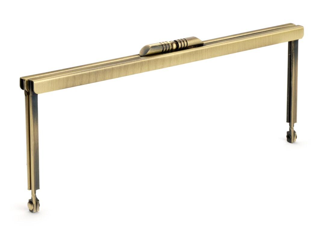 8" X 3" Antique Brass Purse Frame With Modern Style Clasp - Free ...