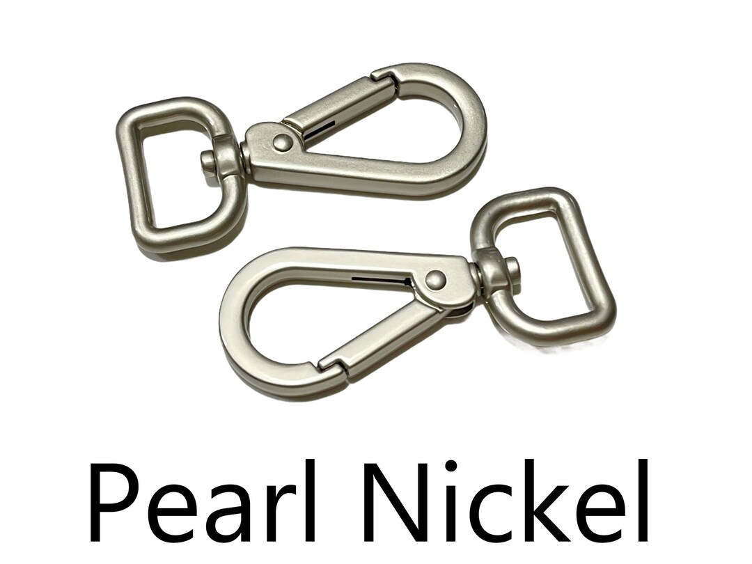 3/4" (20mm) Metal Teardrop Push Gate Swivel Snap Hook - "pearl" Nickel ...