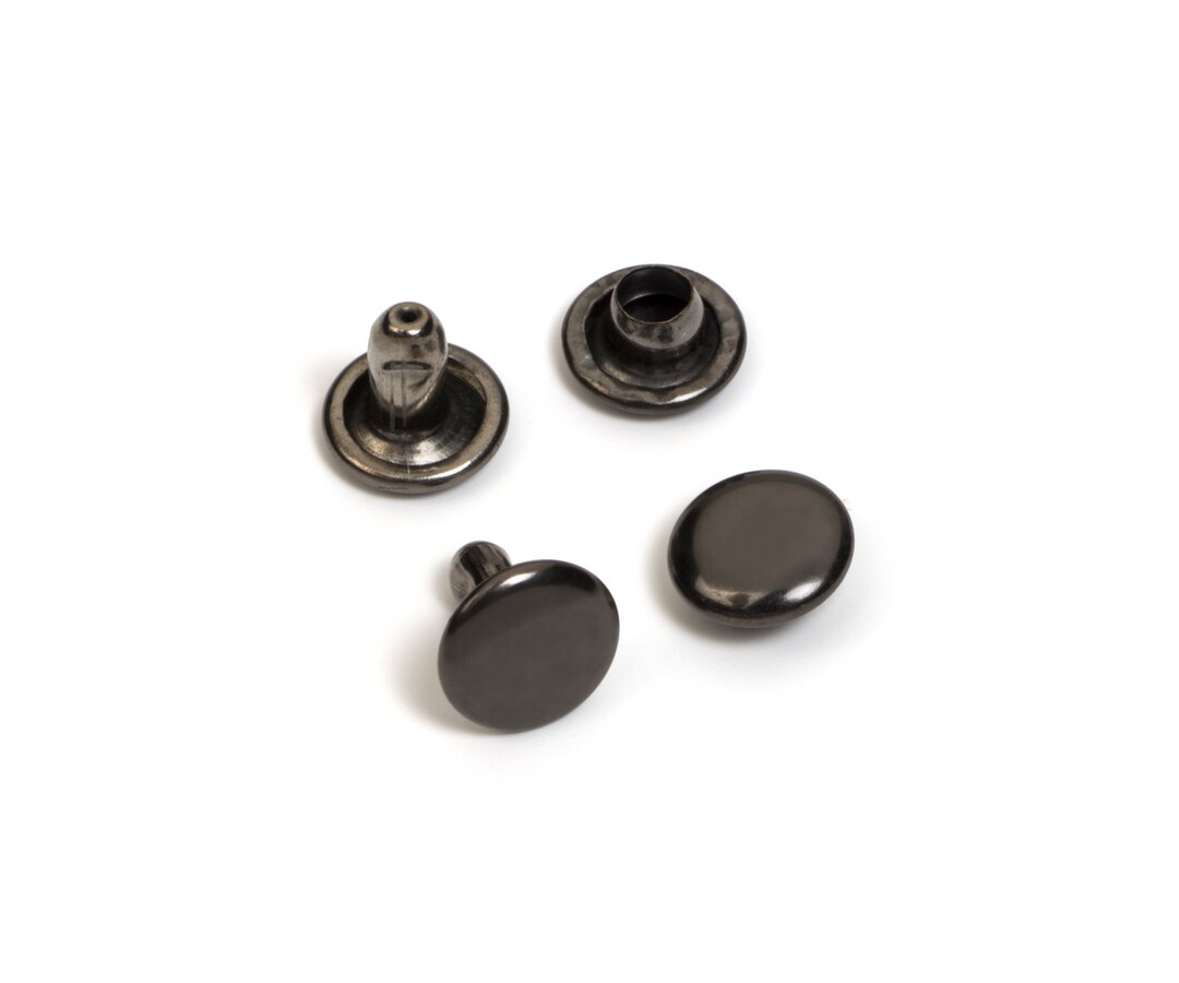 100 Sets - 7mm Head X 6mm Post Rivet - Round Cap - Double Headed ...
