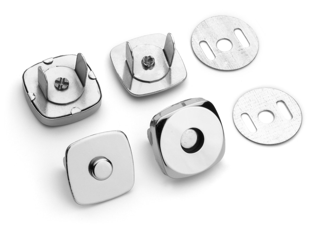 18mm Square Magnetic Purse Snaps - Closures - Nickel - (MAGNET SNAP MAG ...