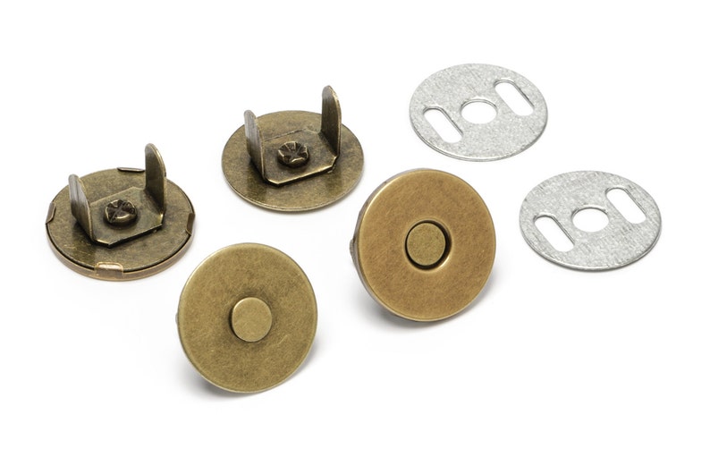 18mm Thin Magnetic Purse Snaps - Closures - Antique Brass - (MAGNET ...