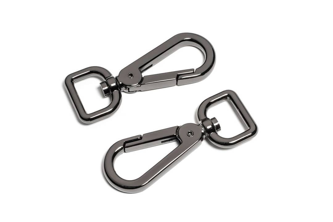 5/8" (15mm) Metal Teardrop Push Gate Swivel Snap Hook - Black Nickel ...