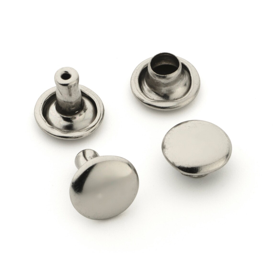 100 Sets - 7mm Head X 6mm Post Rivet - Round Cap - Double Headed ...