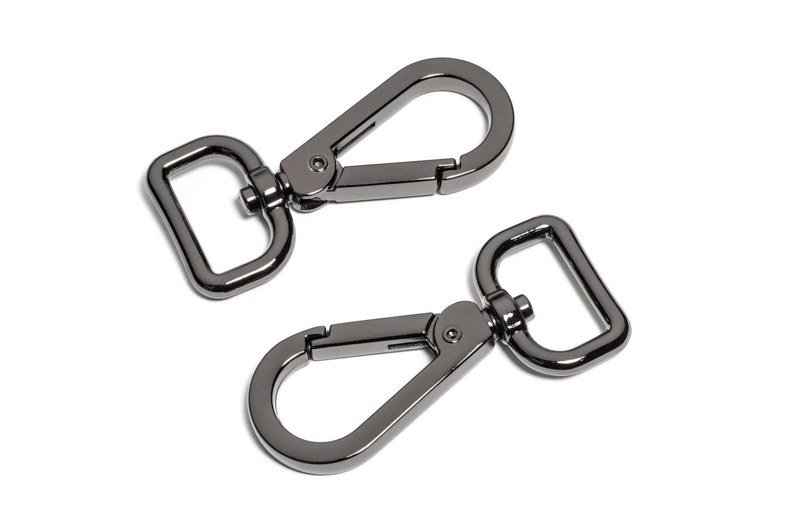 3/4" (20mm) Metal Teardrop Push Gate Swivel Snap Hook - Black Nickel ...