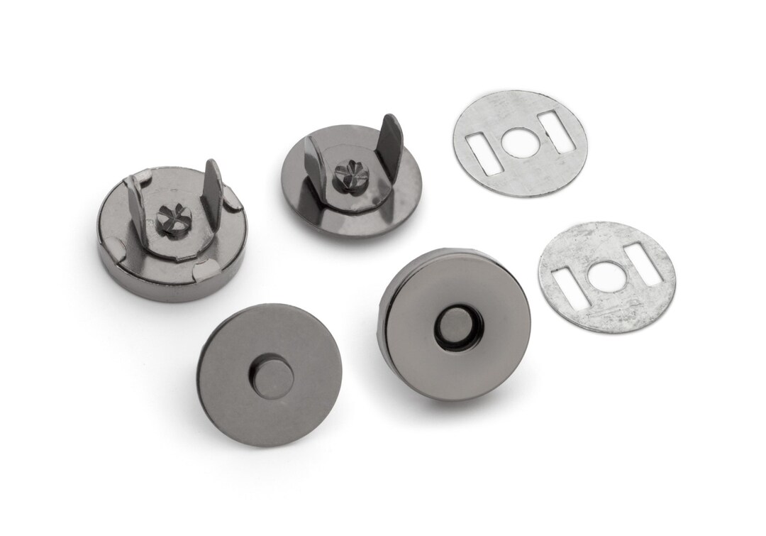 14mm Magnetic Purse Snaps - Closures - Black Nickel - (MAGNET SNAP MAG ...