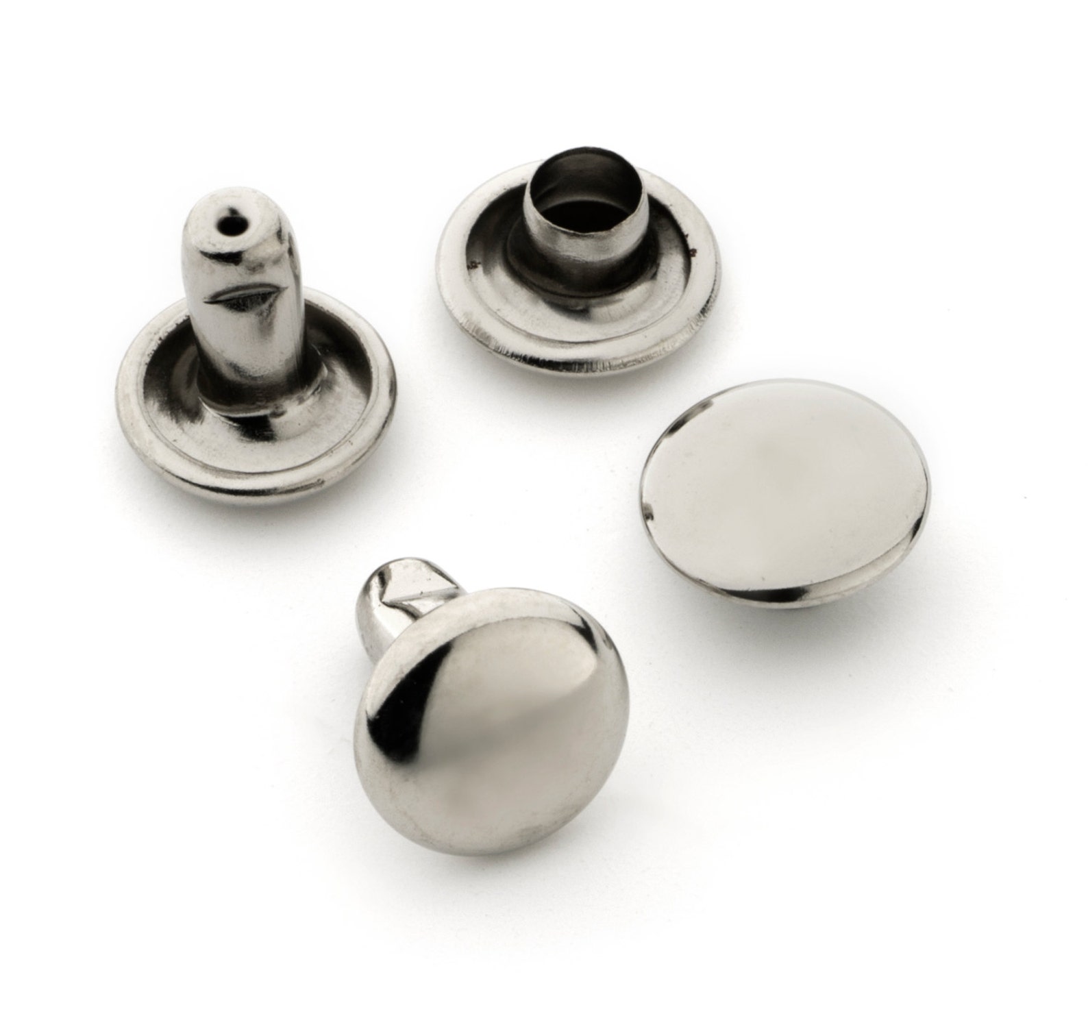 100 Sets - 8mm Head X 7mm Post Rivet - Round Cap - Double Headed ...